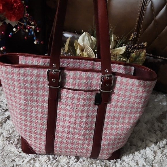 Coach | Bags | Vintage Coach Houndstooth Wool Tote Bag | Poshmark